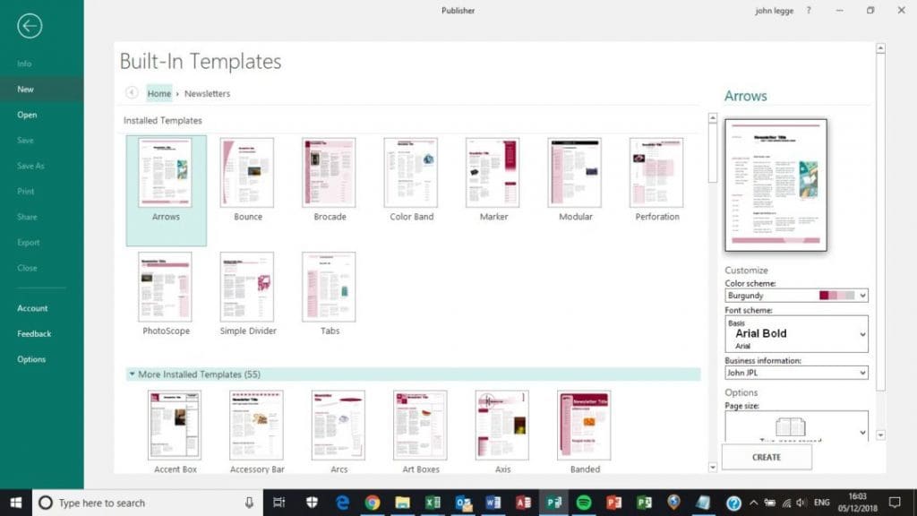 Publisher page sizes - how to change them | JPL Shropshire & the UK