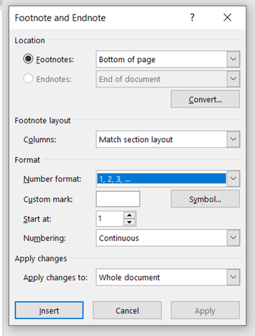 Footnotes in Word – how do I use these? JPL Herefordshire & UK